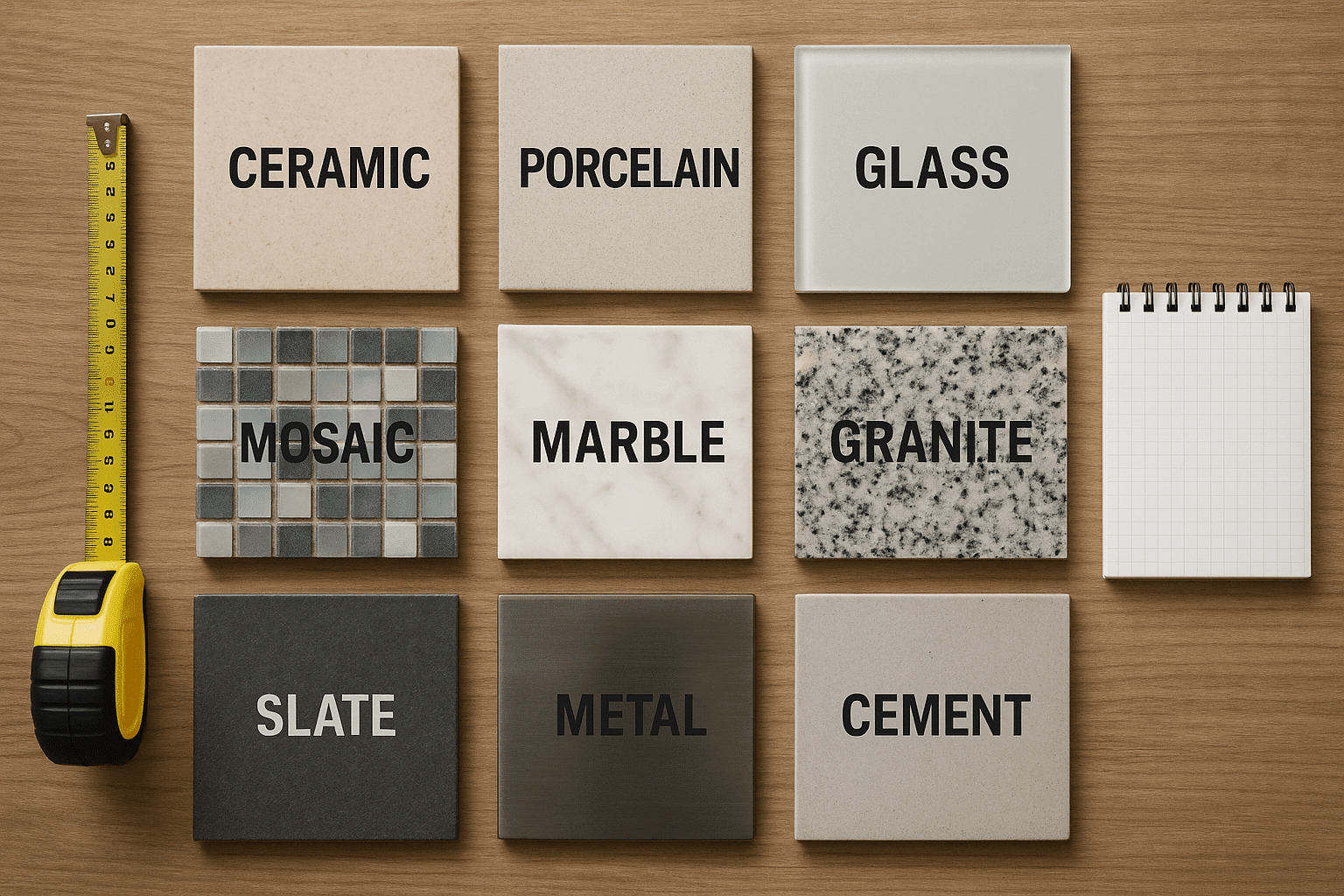 Types of Tile: Ceramic, Porcelain, Stone & Glass Options